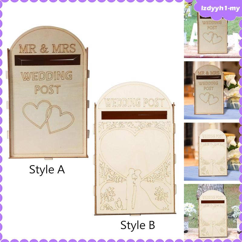 [JoyDIY] Box Mail Box Rustic Decorative Wedding Decorations Wooden ...