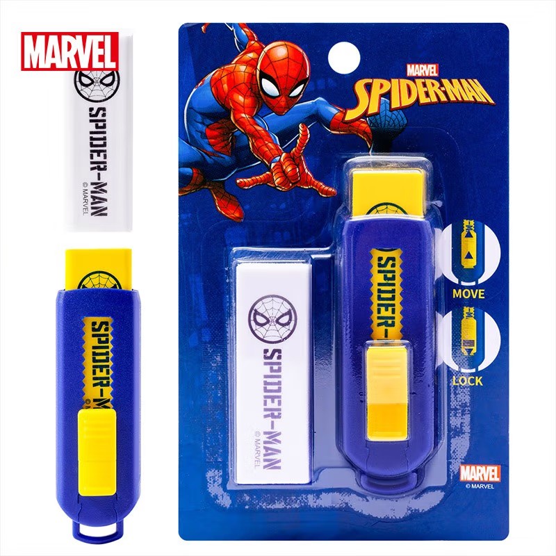 Disney Spider-man Eraser Push-pull lock, anti-slip design | Shopee Malaysia