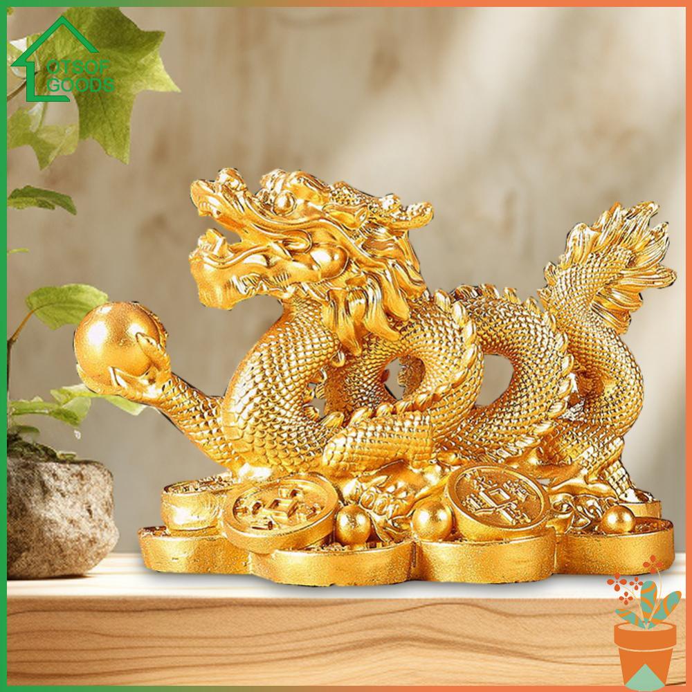 lotsofgoods 2024 Feng Shui Dragon Statue Resin Money Dragon Model Good ...