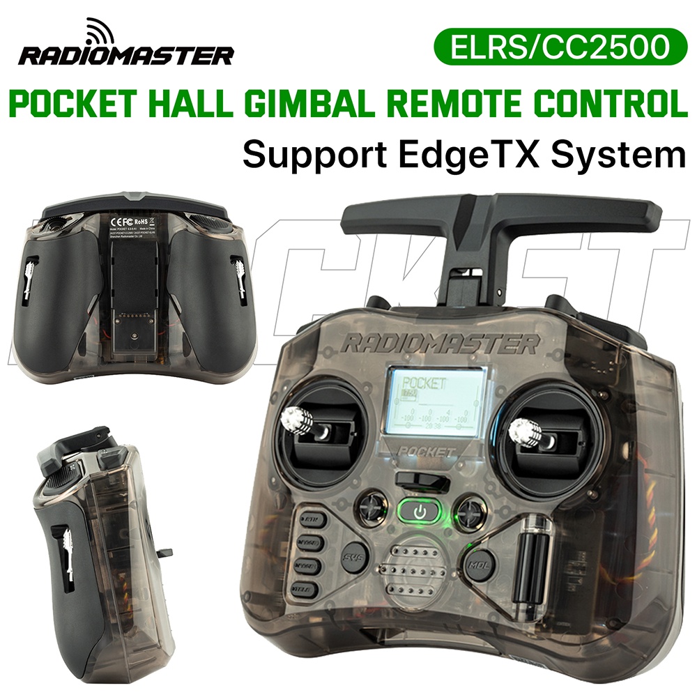 RADIOMASTER Pocket Hall Gimbal Transmitter ELRS/CC2500 Remote Control ...
