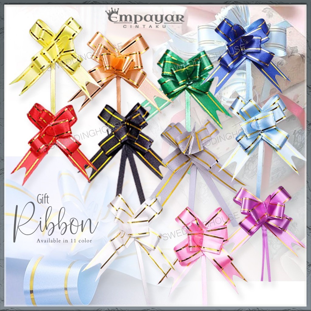 10PCS - MINI PULL RIBBON/BUNGA TARIK/GIFT RIBBON/拉花/BUNGA RIBEN/FLOWER ...