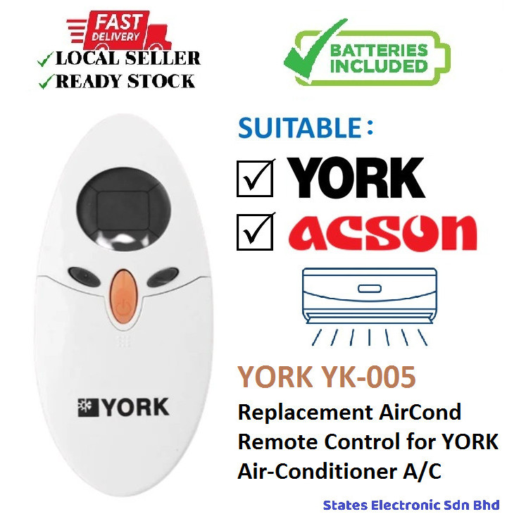 YORK YK-005 Replacement AirCond Remote Control for YORK Air-Conditioner A/C | Shopee Malaysia
