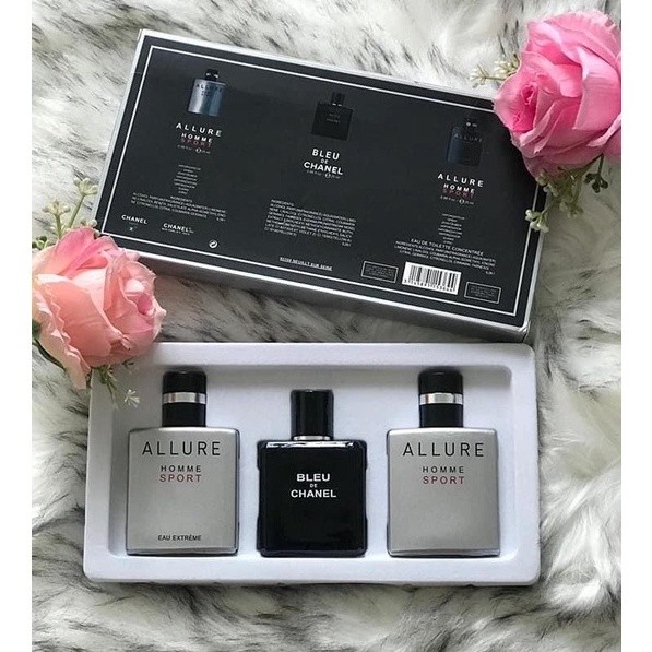 CHANNEL ALLURE PERFUME GIFT SET 3IN1 FOR MEN 30ML | Shopee Malaysia