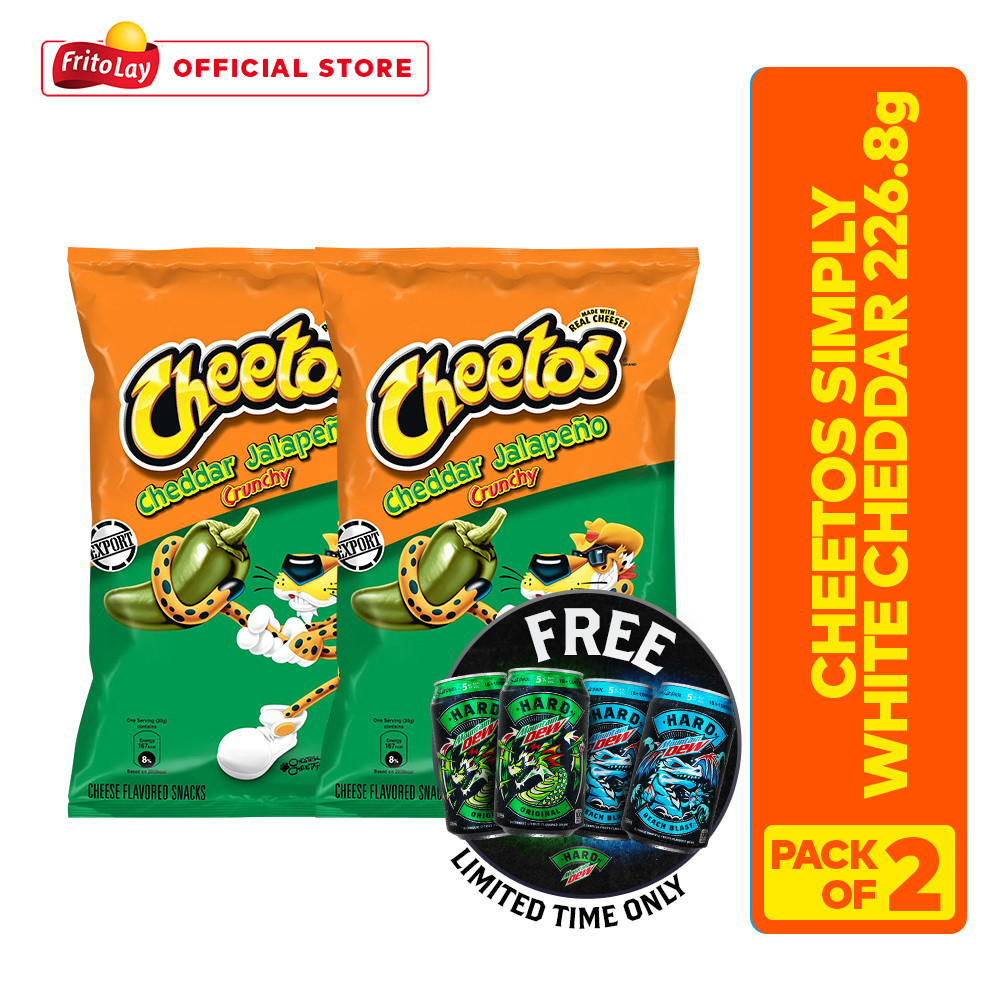 Cheetos Crunchy Cheddar Jalapeno Cheese Snack 215g Pack of 2 with FREE ...