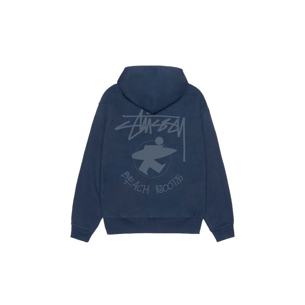 Stussy Beach Roots Zip Hoodie Navy Unused | Shopee Malaysia