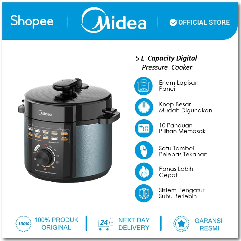(NEW) Midea Electrical Pressure Cooker - 6 Layer Inner Pot / 11 in 1 ...
