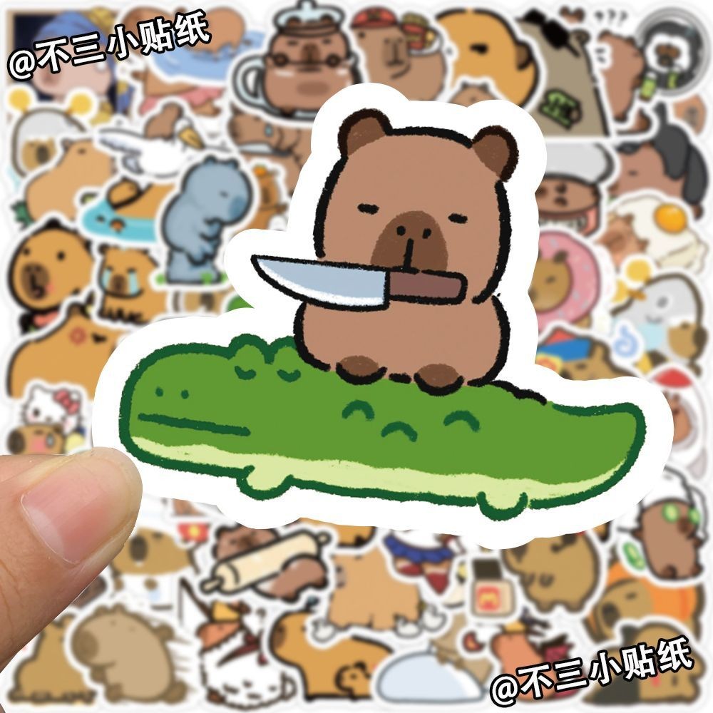 200 Sheets Cartoon Capybara Cute Card Pibara Door Creative Guinea Pig ...