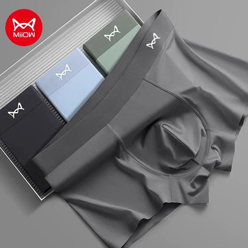 MiiOW 3Pcs Ice Silk Men Boxer Underwear Graphene Antibacterial Breathable Boxers Briefs | Shopee ...