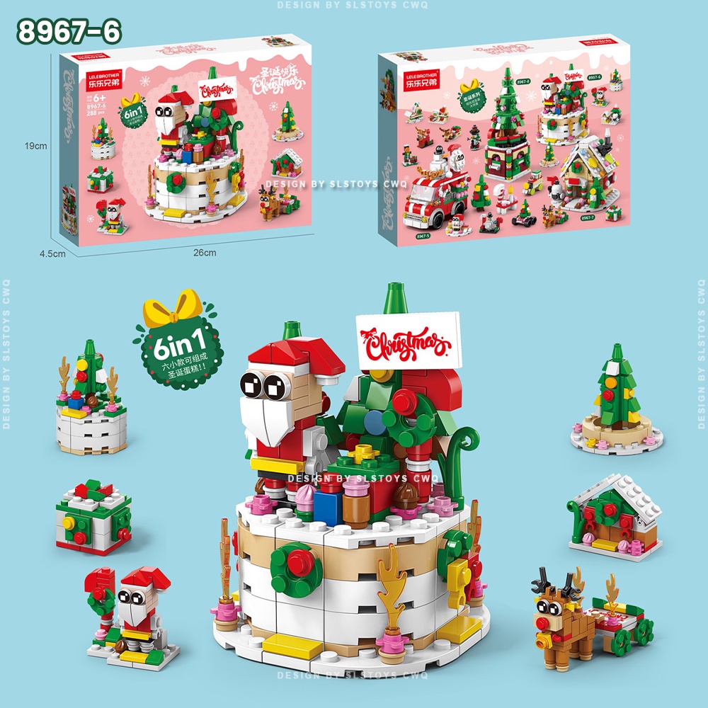 Lelebrother Block Cute 6IN1 Bricks Merry Christmas Gift Decoration ...