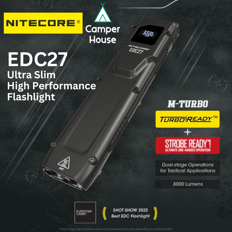 [Ready Stock] Nitecore EDC27 2x Luminus SST40 LED Ultra Slim High Performance EDC Rechargeable ...