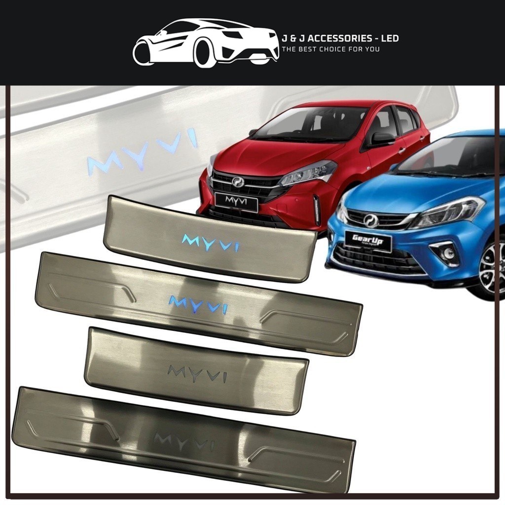 Perodua Myvi 2017-2023 Side Steel Plate/Door Side Step With Led Blue ...