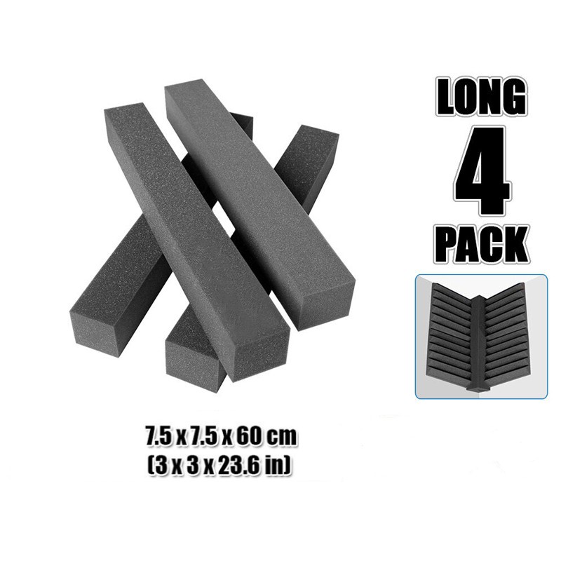4Pack Long Corner Edge Fill Bass Trap Block 7.5 x 7.5 x 60 cm Sound ...