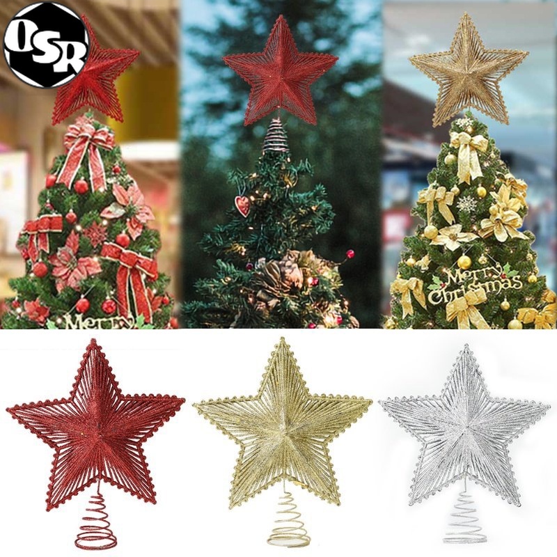 OSR Creative Openwork Pentagram Shape Christmas Tree Topper/ Glittering ...