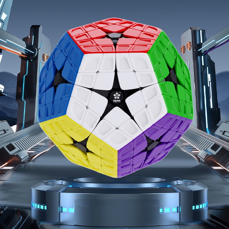 YuXin HuangLong Megaminx 4x4 Magic Cube Stickerless Dodecahedron Speed ...