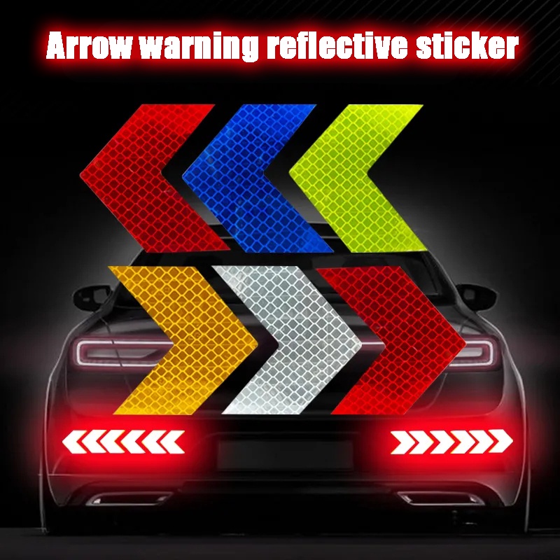 10pcs/set 6cm*6cm arrow reflective body sticker waterproof safety ...