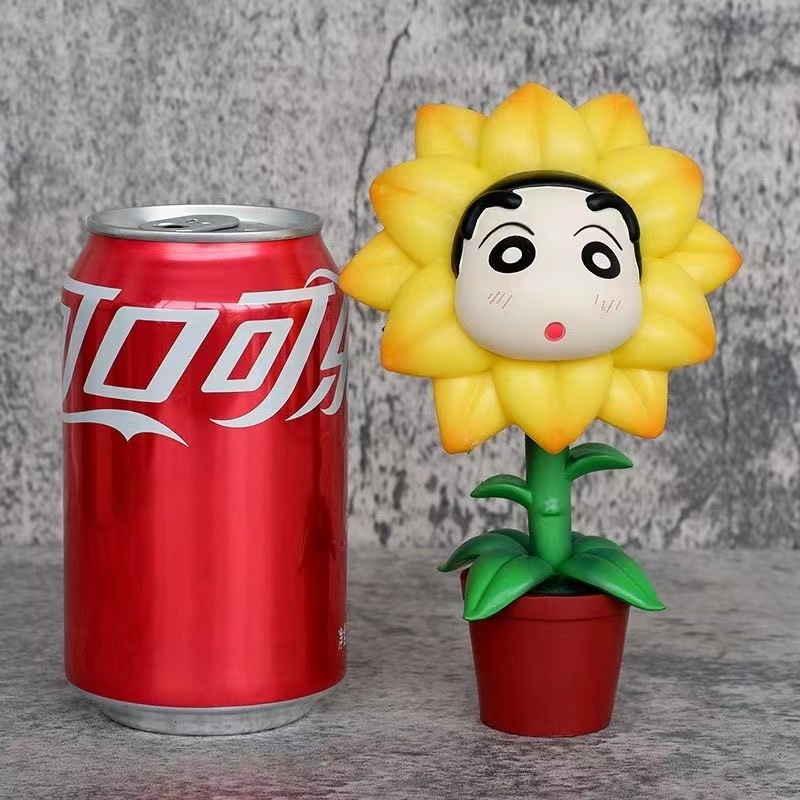 Sunflower Crayon Shin-chan Action Figure Model Sunflower Bonsai Toys ...
