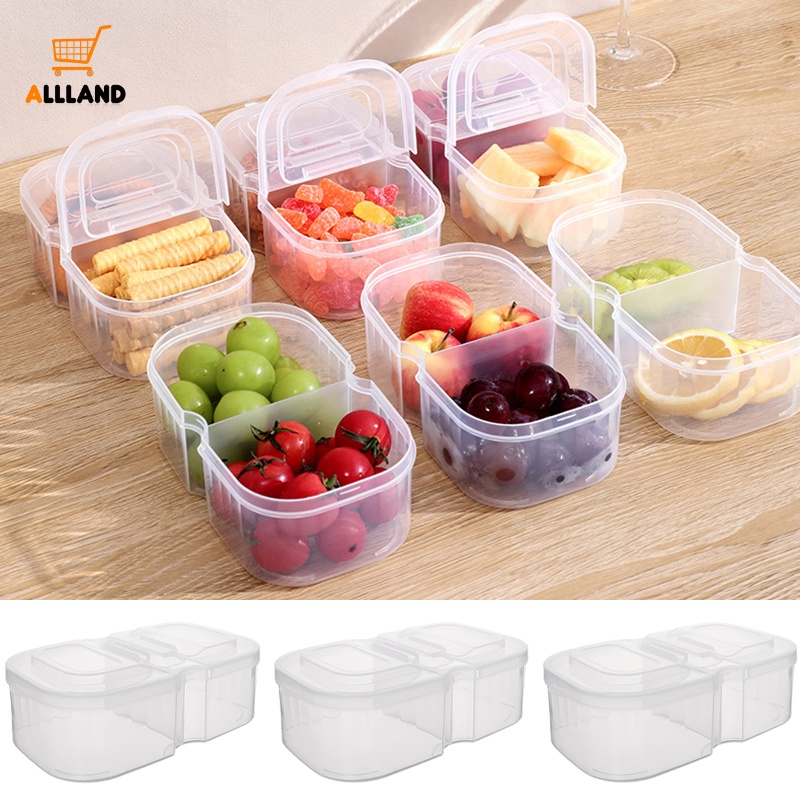 1 Pc Double Grids Flip-top PP Transparent Food Storage Box Refrigerator ...