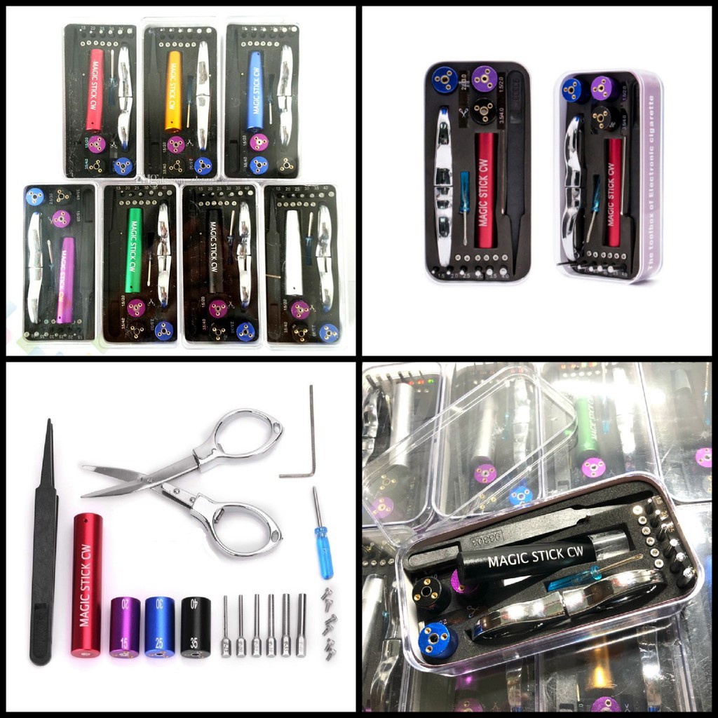 PTt> Magic Stick CW Coil Kit 6 Size in 1 Tool box Tweezer Scissor Jig ...