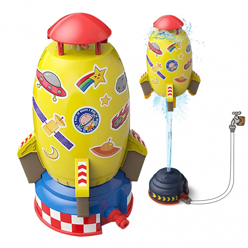 Water Rocket Launcher Toys Rocket Sprinkler Spinning Flying Splash ...