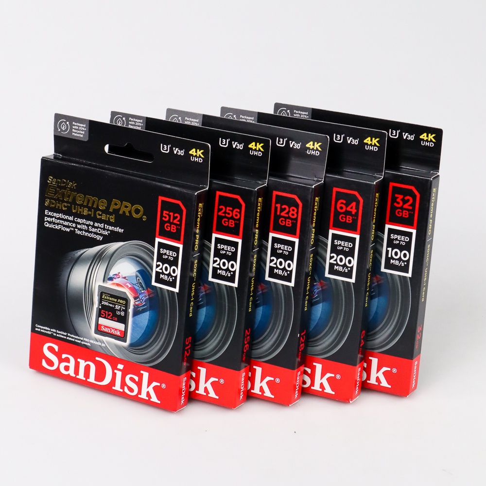 SanDisk Extreme PRO SDHC/SDXC UHS-I SD Card V30 U3 Class10 4K Memory ...