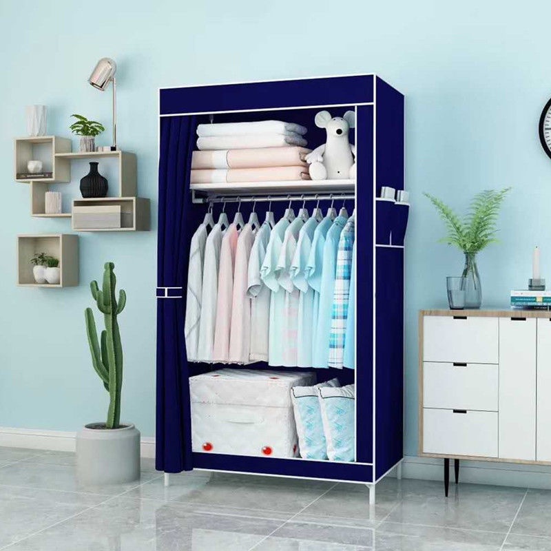 D.I.Y Zipped Wardrobe Self Assembly Non Woven Cloth Curtain Wardrobe ...