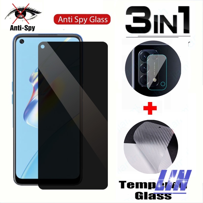 3in1 Anti-spy Tempered glass screen protector film Itel A70 A60 S23 S24 P55 Infinix Smart 9 8 7 ...