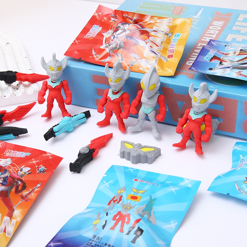 Ultraman Rubber Blind Bag Cartoon 3D Eraser Removable Stationery ...