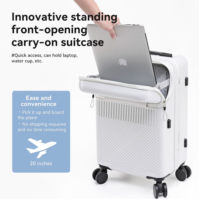 USB charging suitcase 20 inch ABS pre boarding travel luggage small ...