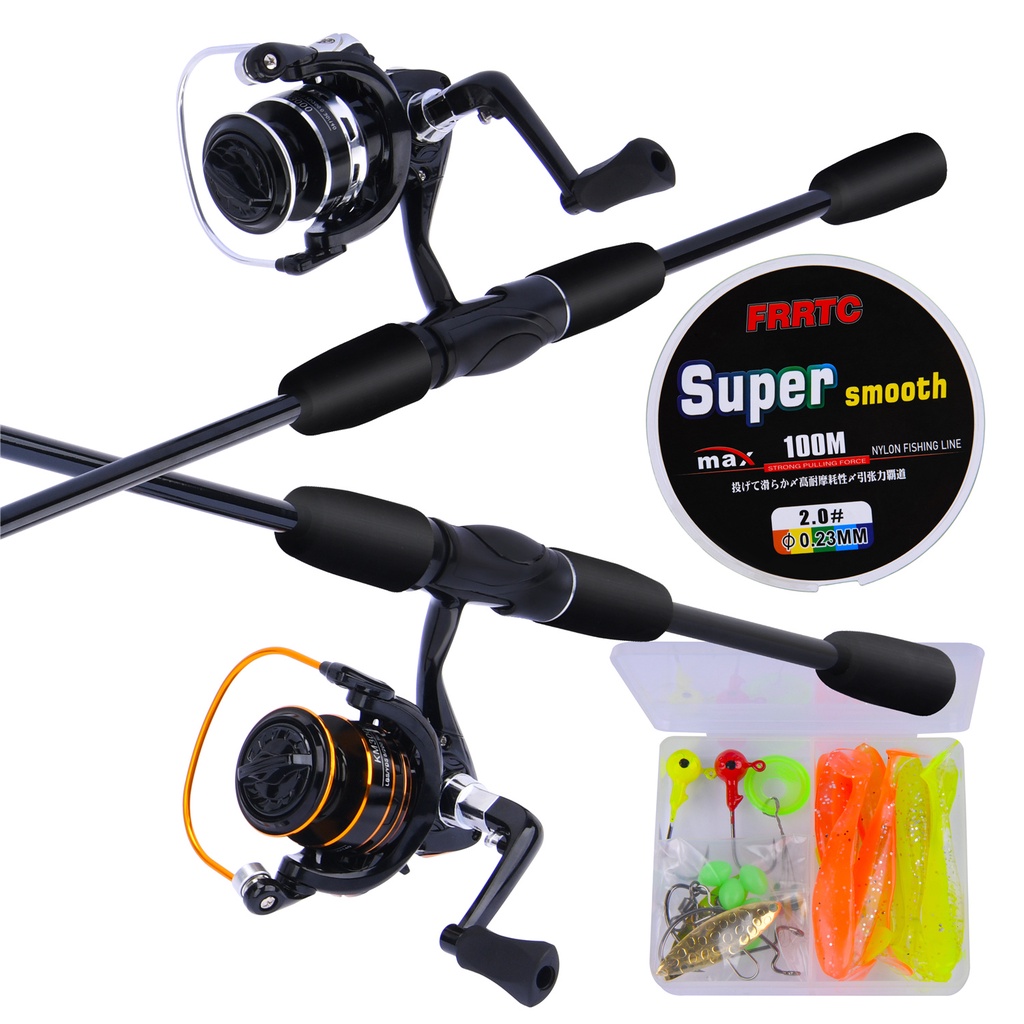 FRRTC Cheap Fishing Rod Set,2 Section Spinning Fishing Rod with Reel ...