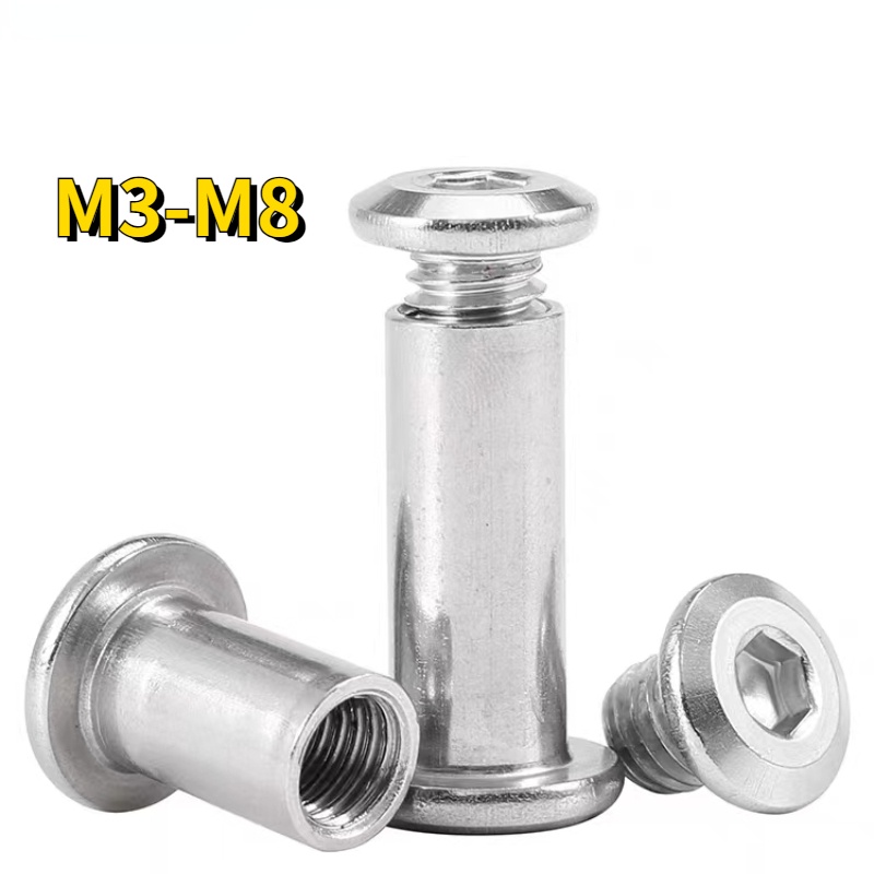 [XNY] 304 Stainless Steel Butt Male Female Rivets Hexagon Socket Female ...