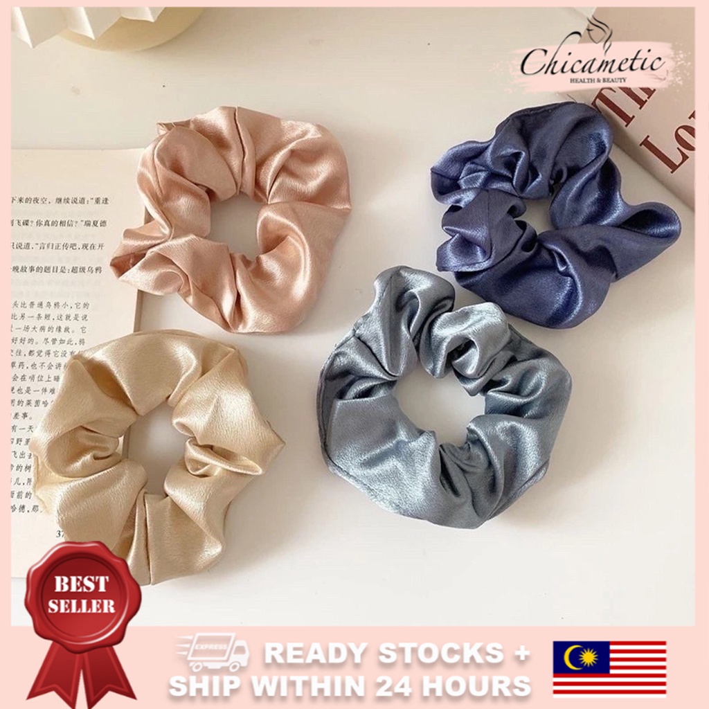 Satin Silk Hair Tie Elastic Women Hair Band Scrunchies Elastic Getah ...