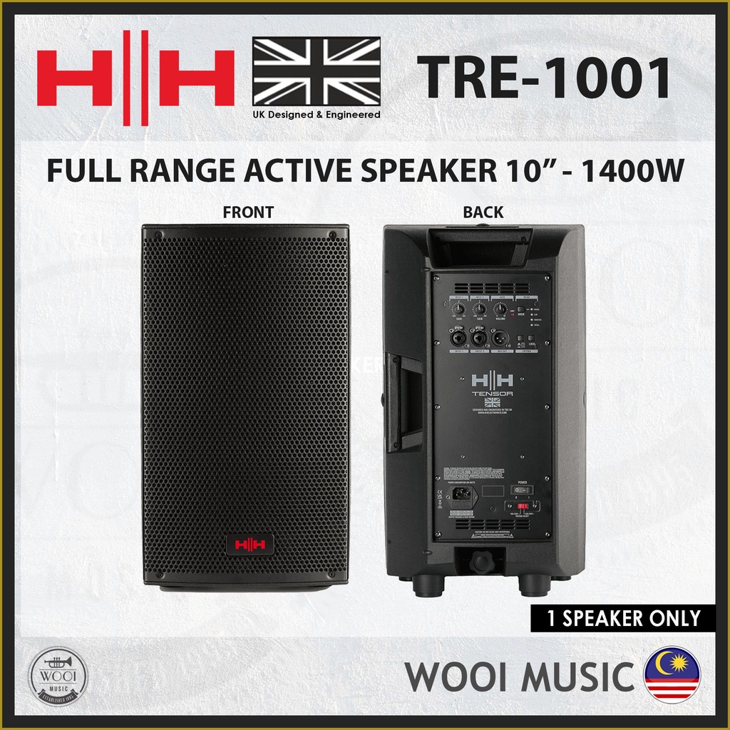 HH Electronics TRE-1001 Tensor Series Full Range Enclosure Active Speaker 10 inch - 1400W ...