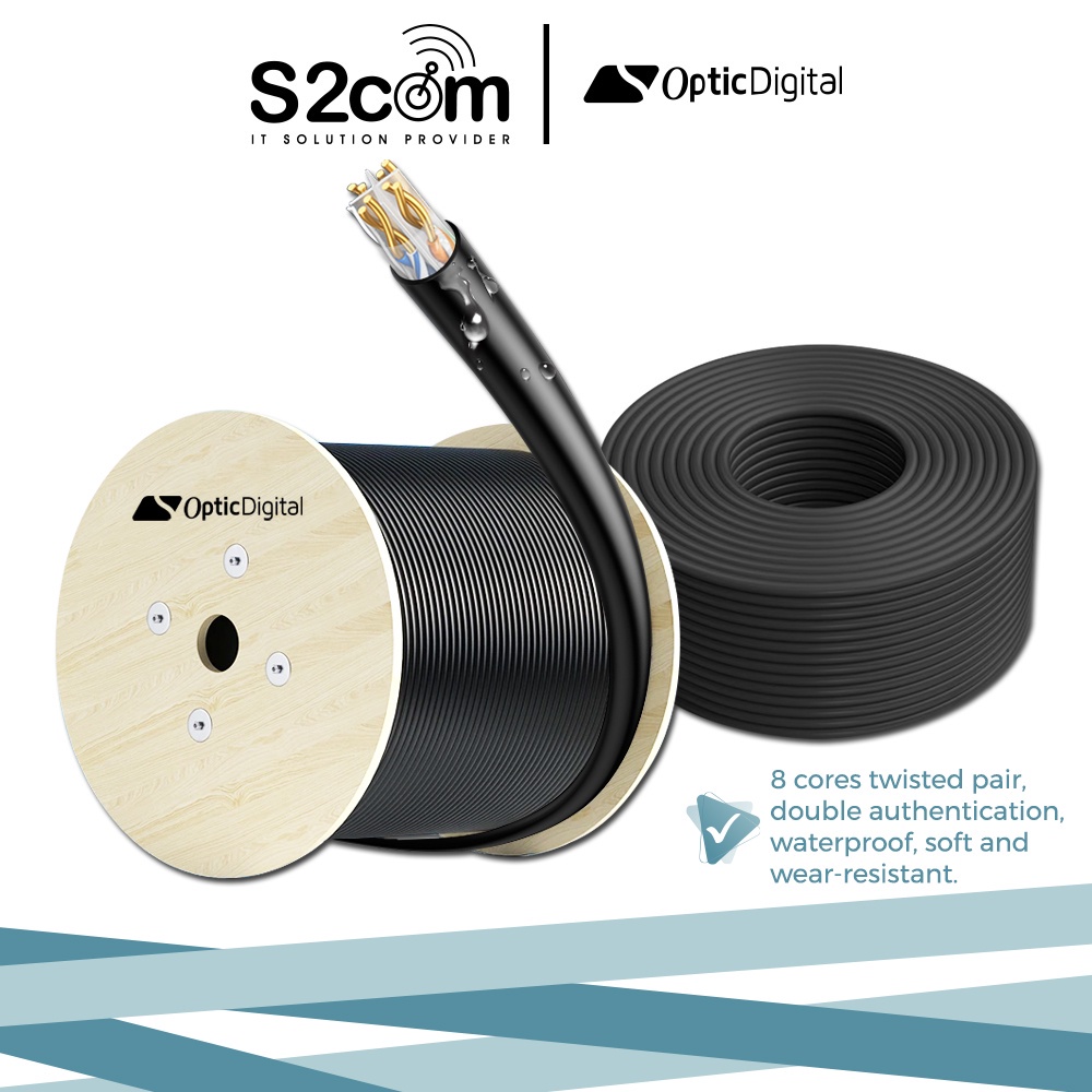 Optic Digital CAT6 23AWG Jelly-filled Outdoor UTP Network Cable ...