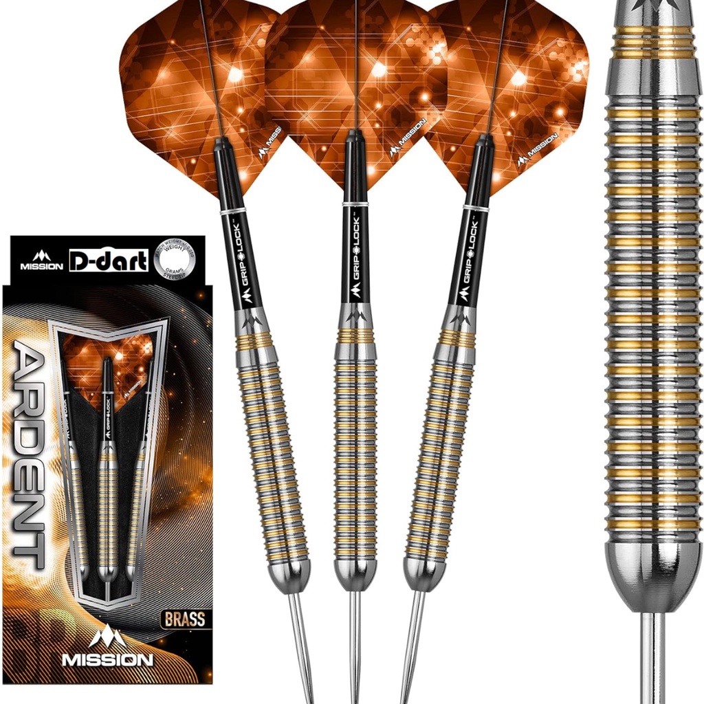 MISSION STEEL TIP DART - 23G ARDENT M1 Tungsten Look Linear Ringed ...