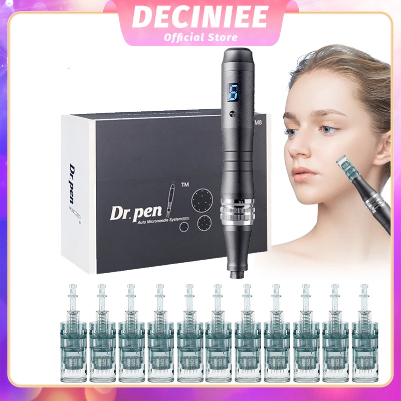 Dr pen Ultima M8 With 2 pcs Needles Microneedling Pen Electric Wireless Dermapen M8 Cartridges ...
