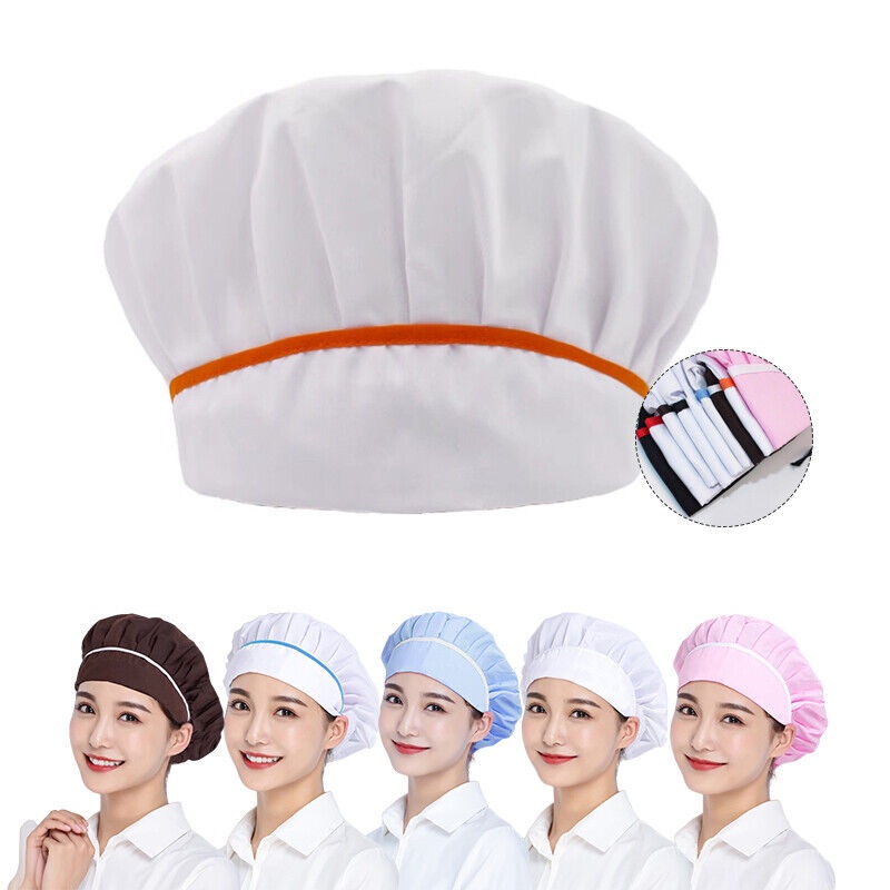 Women Chef Hat Dustproof Cooking Cap Elastic Breathable Food Catering ...