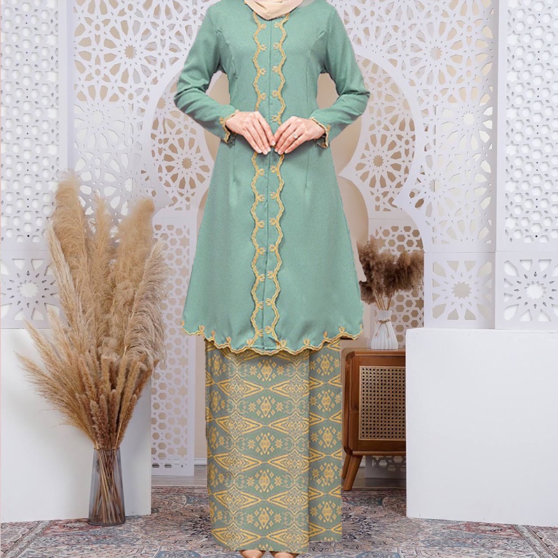 Batik Baju Kurung Sulam Baju Raya 2024 Front Zipper Breastfeeding ...