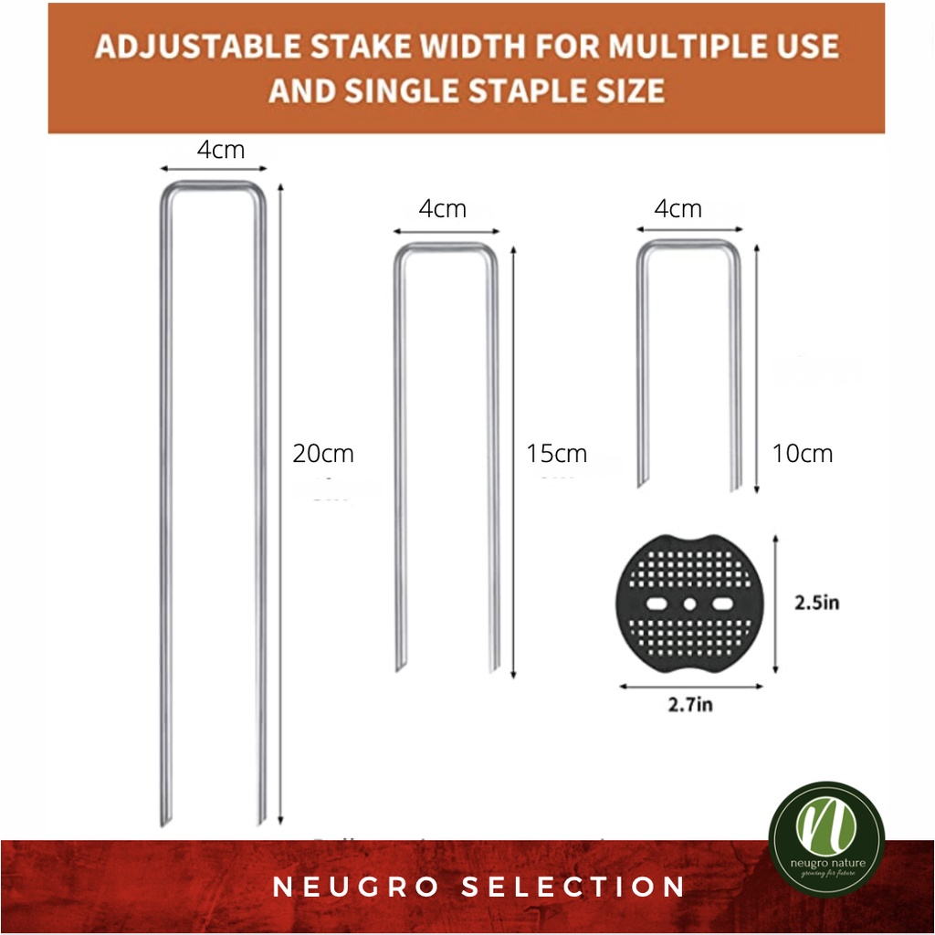 NEUGRO_U Pin For Artificial Grass_Turf Metal Pegs_Mesh Mat Staples_Paku ...
