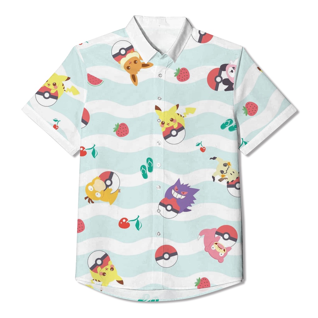 Cartoon character Pokémon costume—Hawaiian shirt | Shopee Malaysia