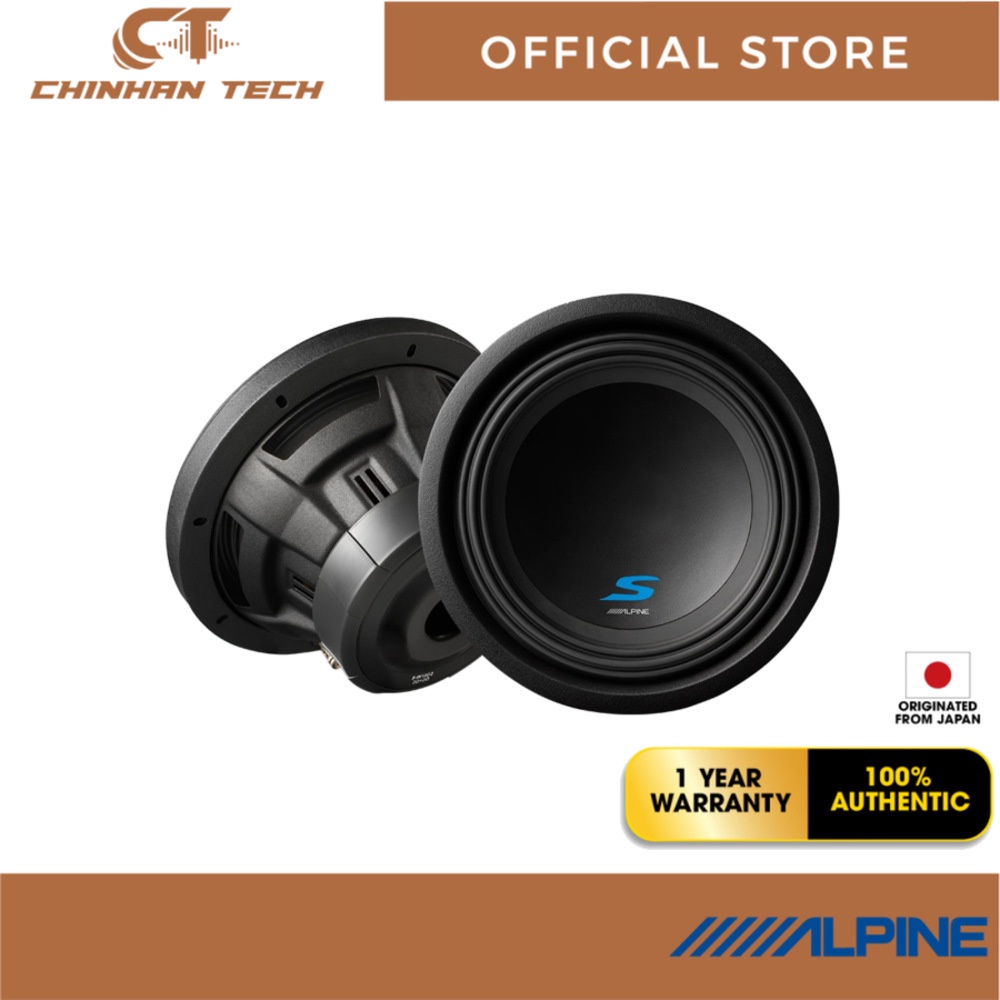 ALPINE S2-W10D2 S-Series 10 Inch DVC Subwoofer with dual 2-ohm voice coils 600W RMS Power 1800W ...