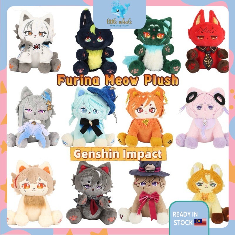 🐳Furina Cat Meow Plush Genshin Impact Soft Stuffed Toys Birthday Gifts ...