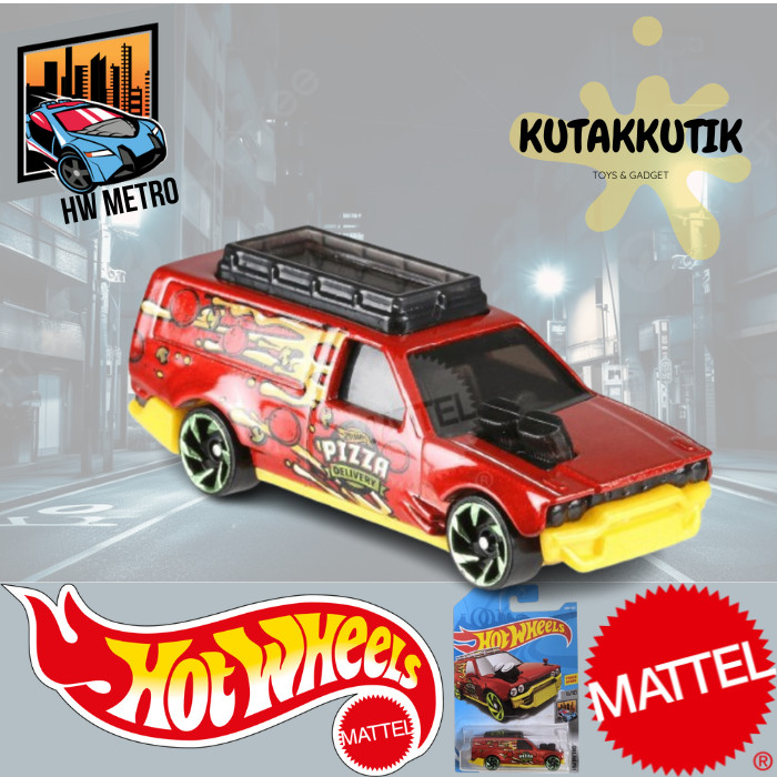 MERAH Hot Wheels Wagon Van Time Shifter Red Pizza Delivery HW Metro ...