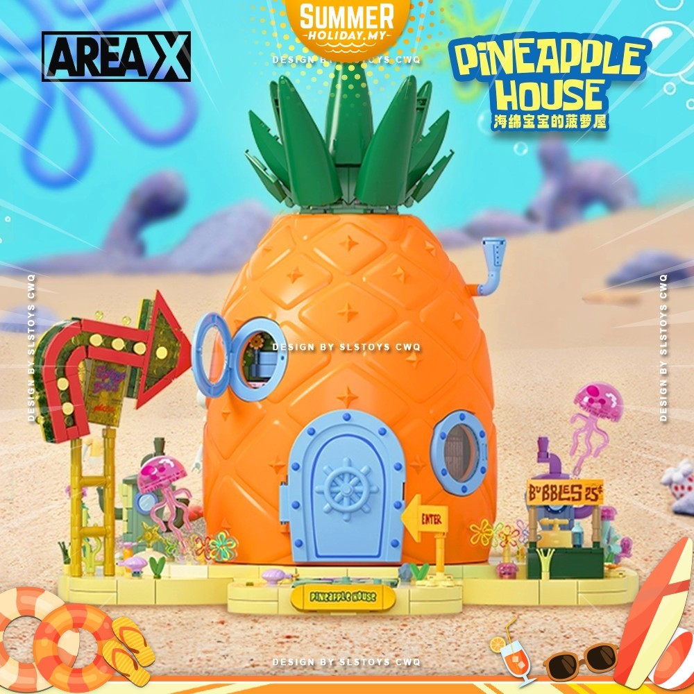 AREA-X Block AB0032 LED Lighting Spongebob Squarepants Pineapple House ...