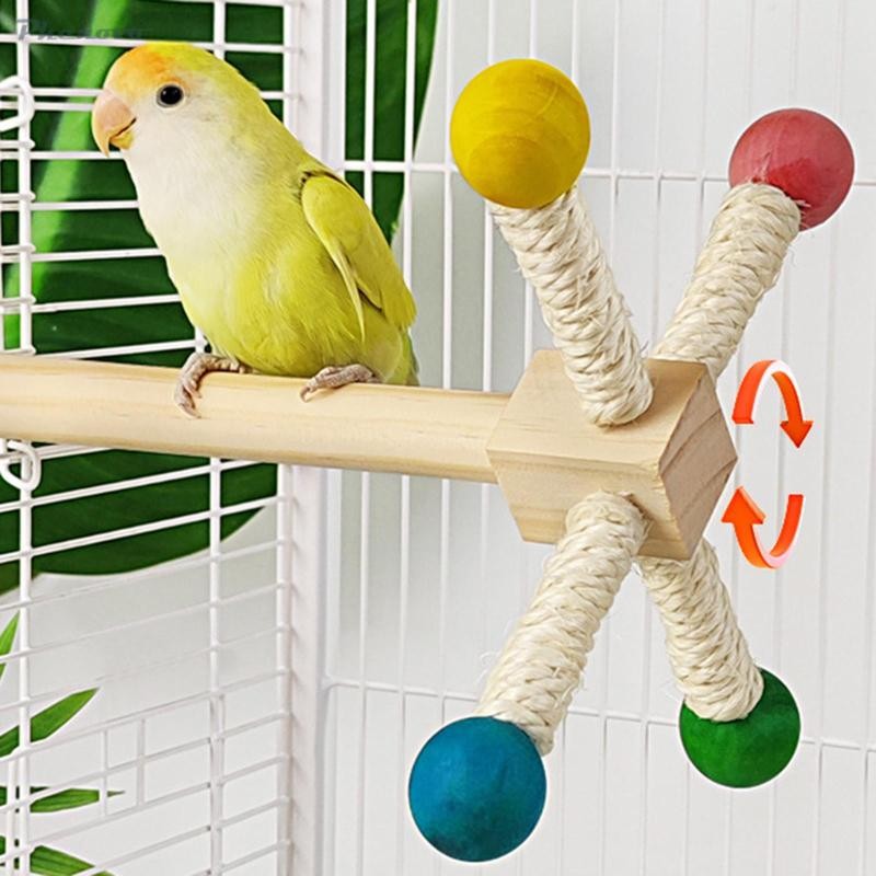 [Colaxi1ddMY] Wood Parrot Perch Budgie Exercise Toy Portable Bird ...