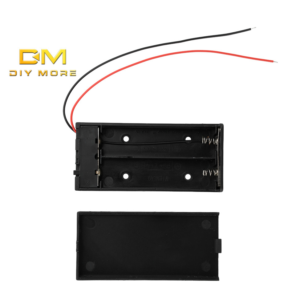 DIYMORE 18650 battery box with 2 covers and wires connected in parallel ...