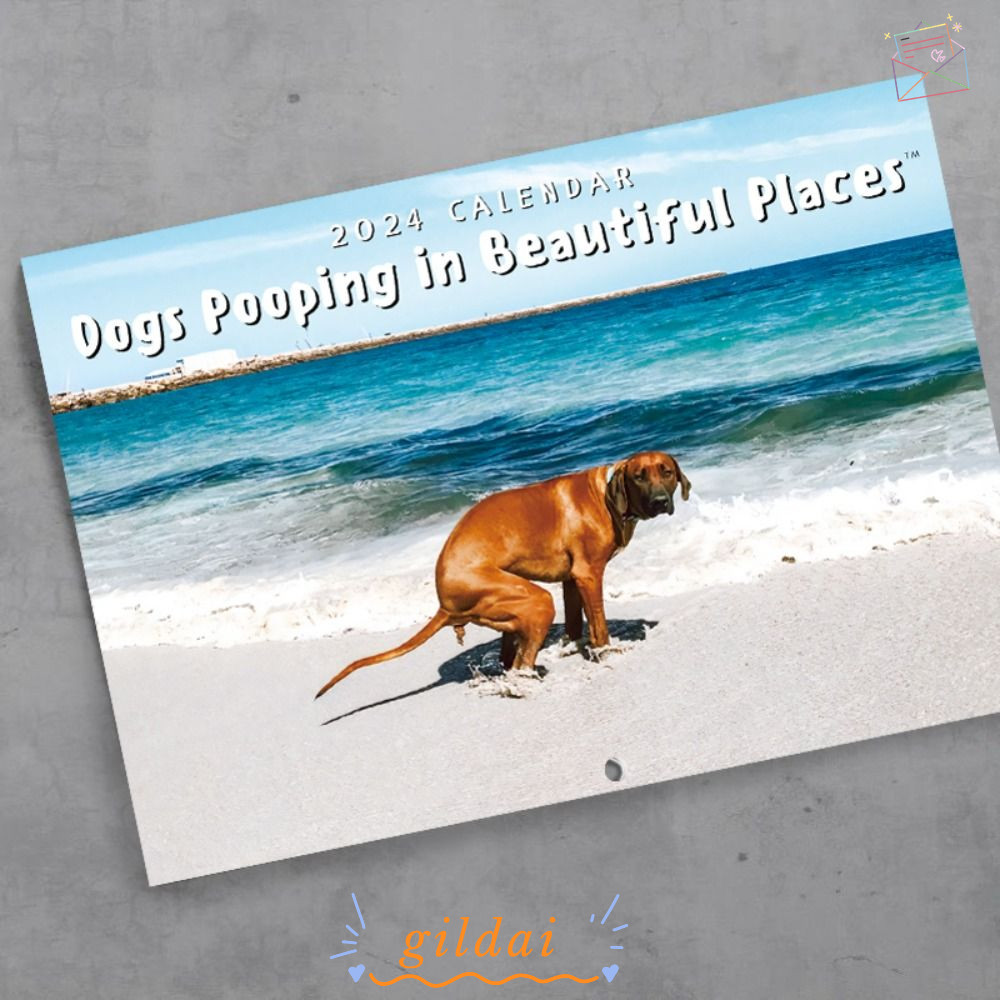 GILDAI Dog Pooping Wall Calendar, Family Planner Hangable Pooches ...