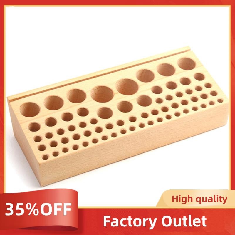 Tool Rack 68 Hole Manual DIY Beech Wood Tool Table Storage Rack ...