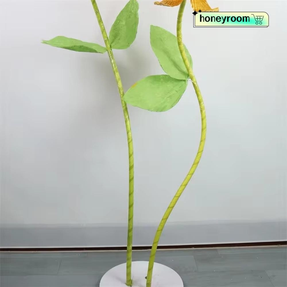 HONEYROOM Artificial Flower Stand Pole, Simulation PVC Green Leaves ...
