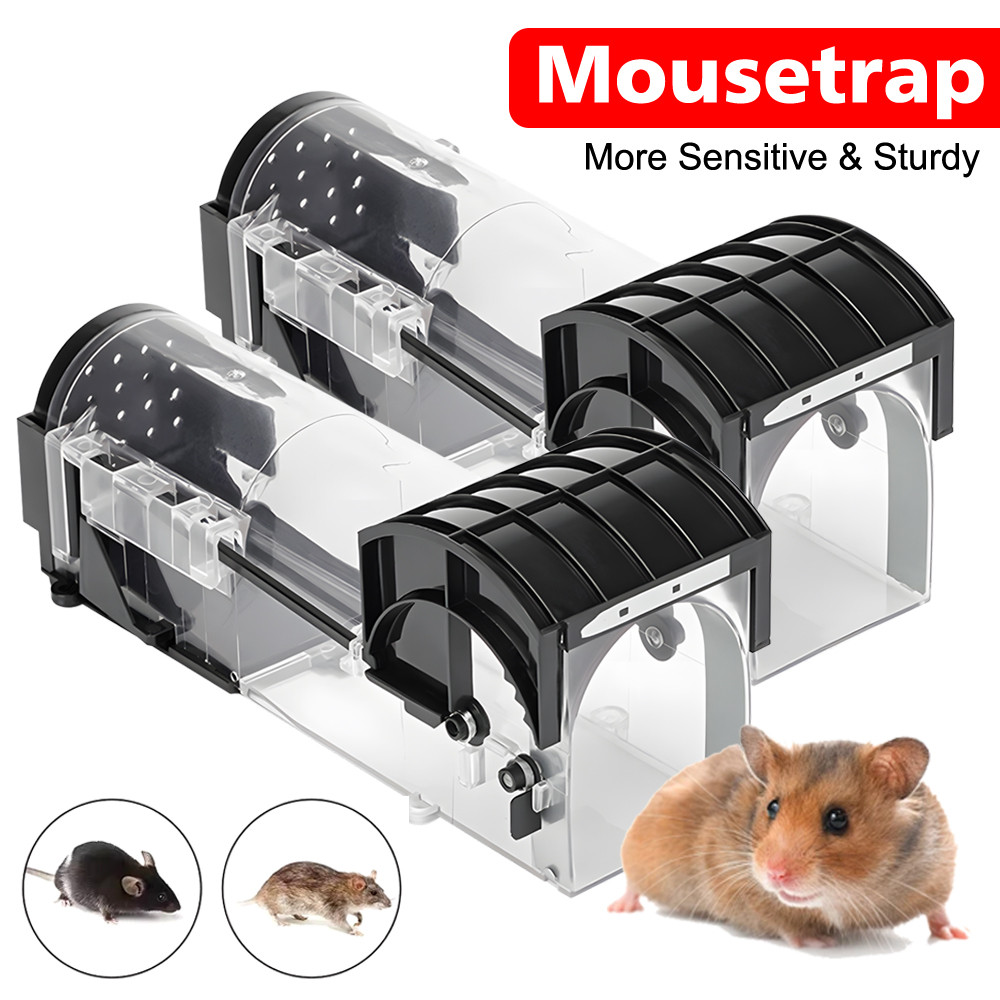 2 plastic mousetraps, environmentally friendly and safe rat cages, non ...