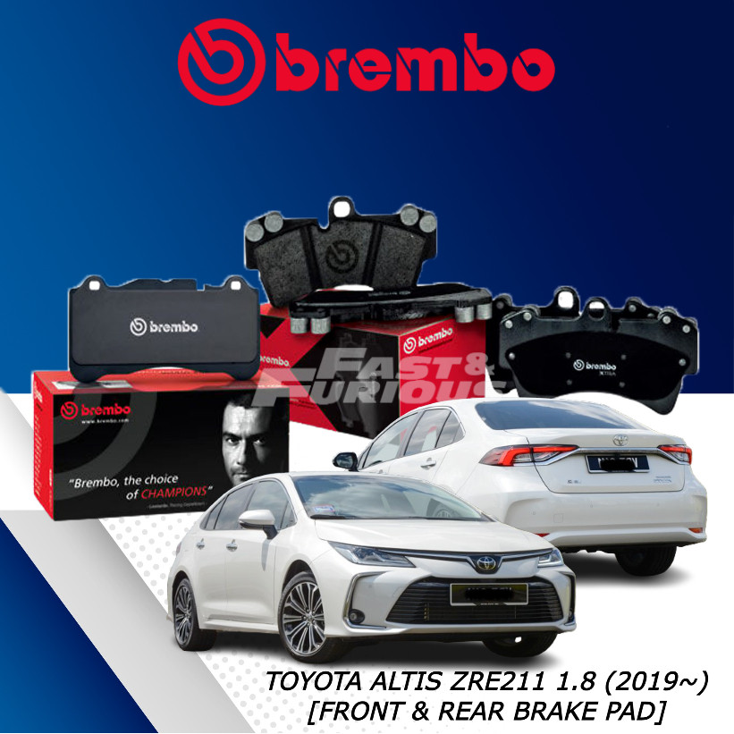 ORIGINAL BREMBO TOYOTA ALTIS ZRE211 1.8 (2019~) BRAKE PAD FRONT (DEPAN ...